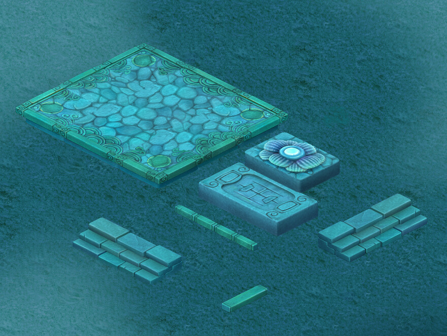 ArtStation - Submarine Cartoon World - Seabed Square Surface