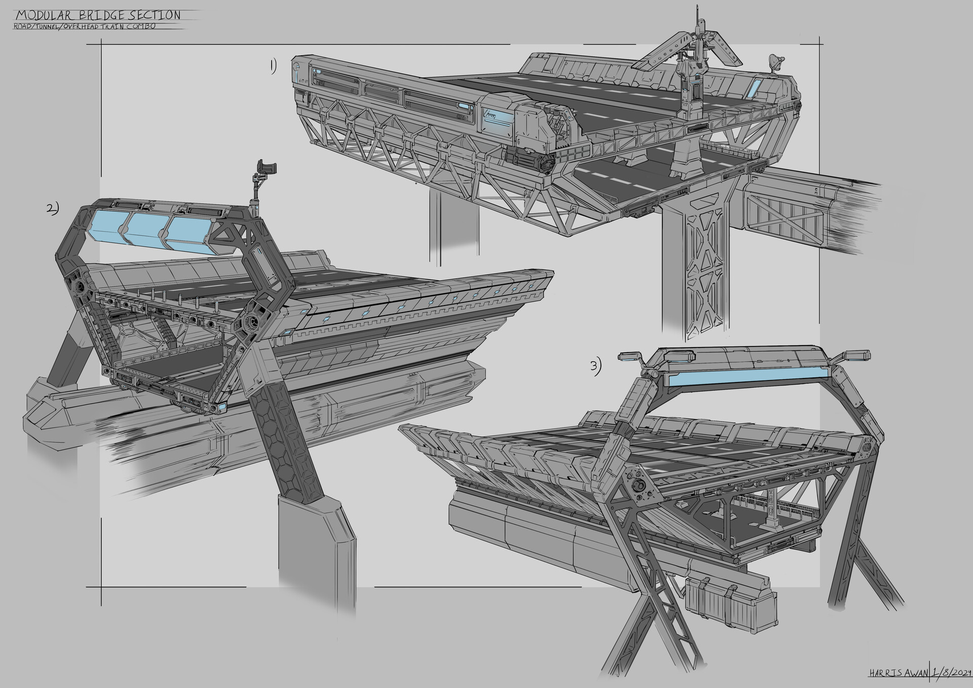 ArtStation - Sci Fi Modular Bridge