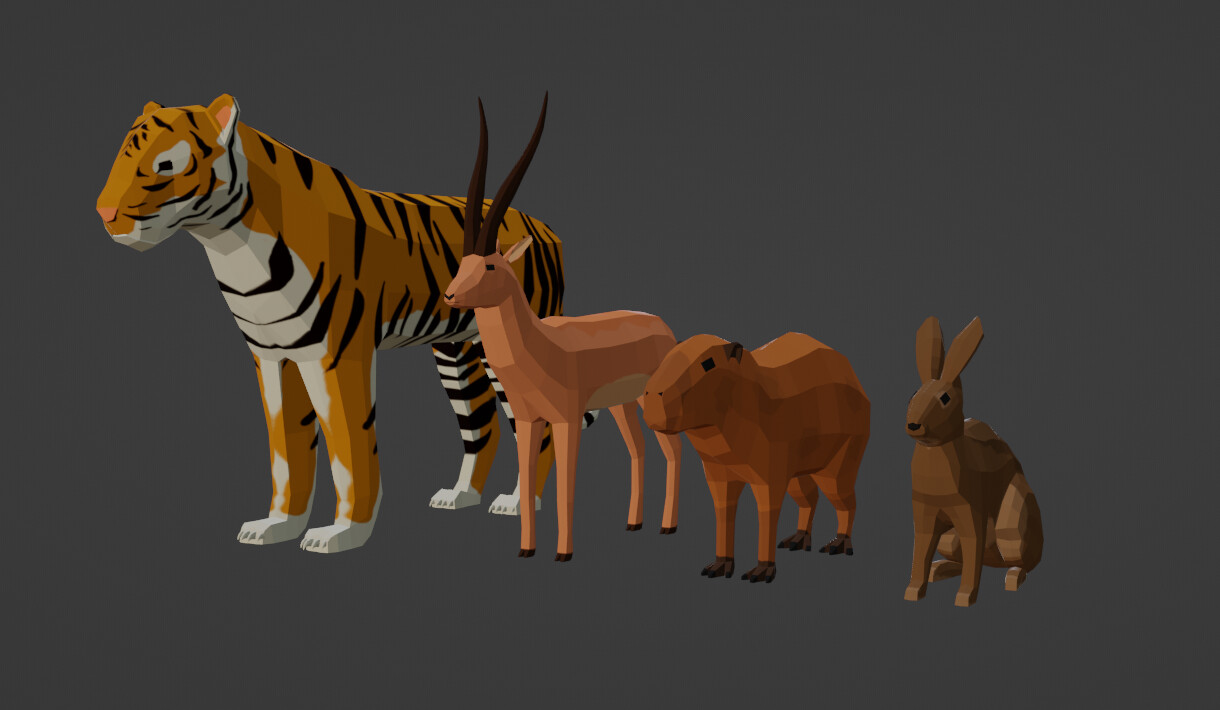 ArtStation - Low poly animals