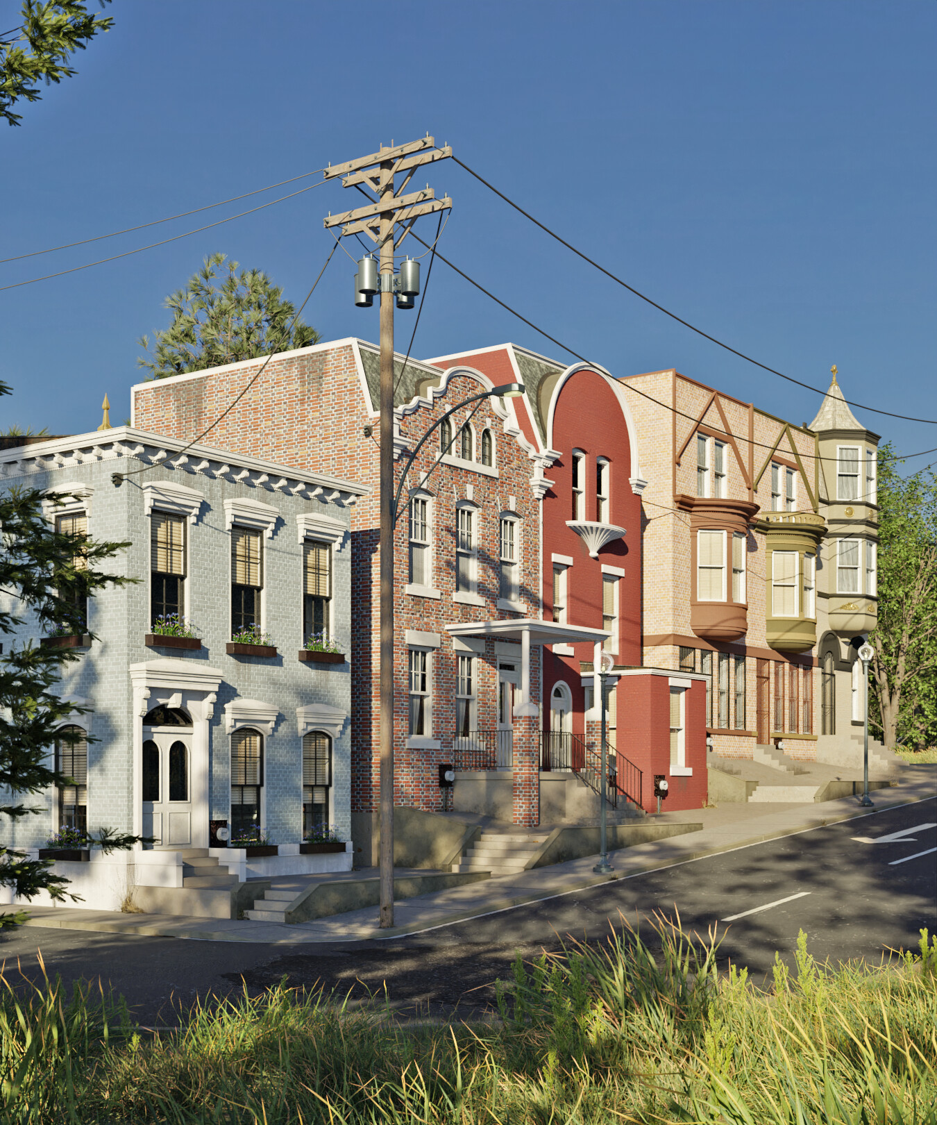 ArtStation - American Rowhouse, 2nd Street.