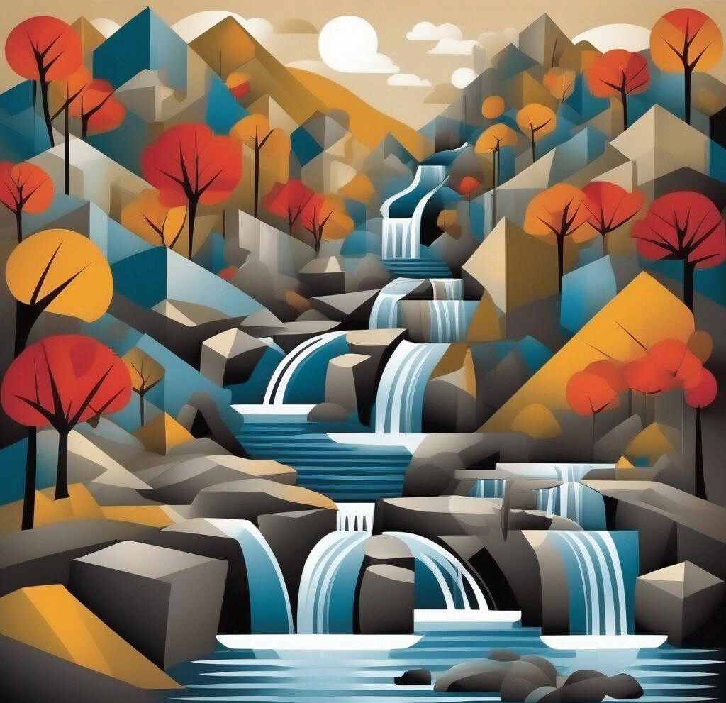 ArtStation - Prompt: Cascading Waterfalls In Japan - Stable Diffusion