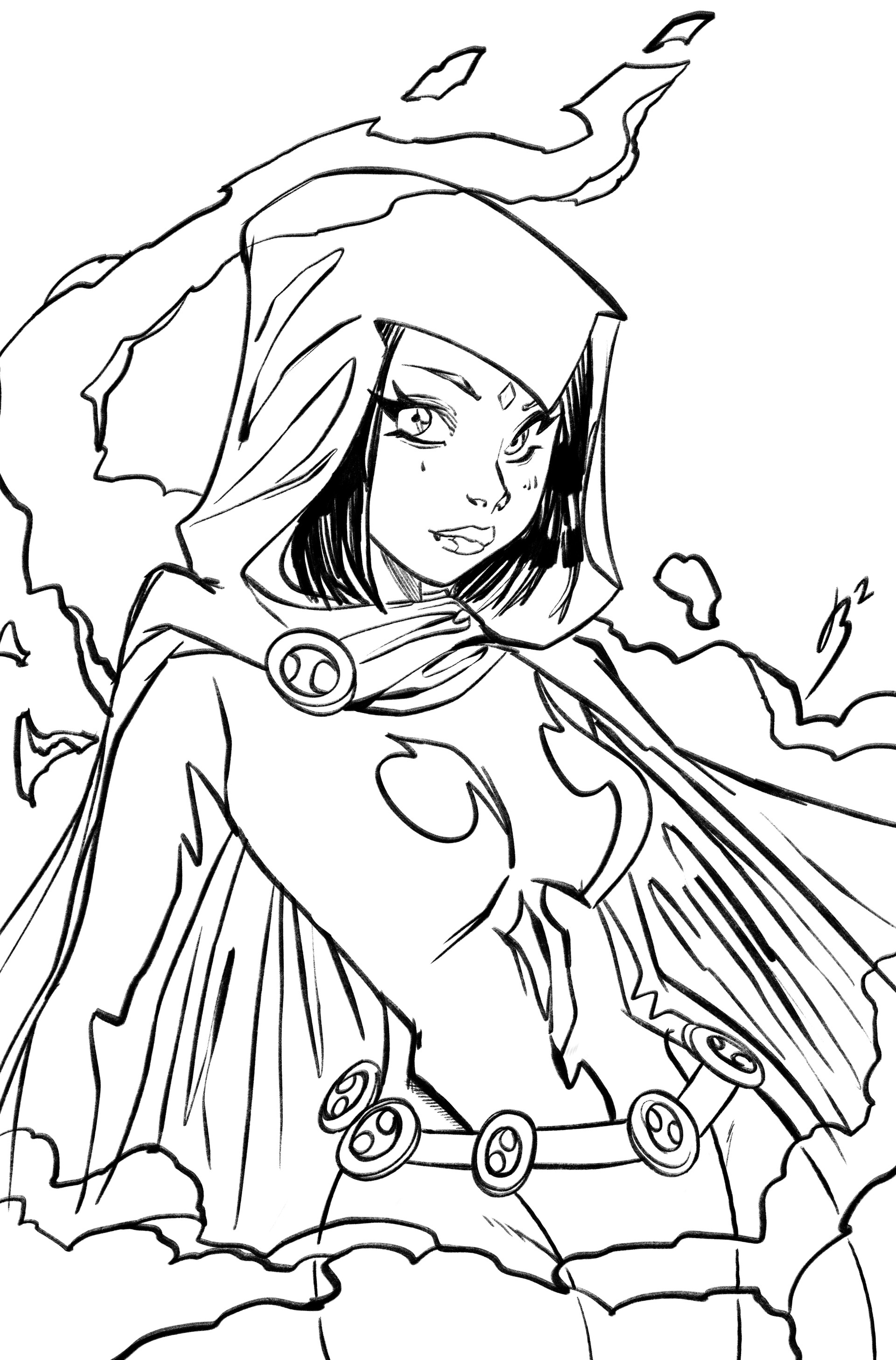 teen titans coloring pages raven