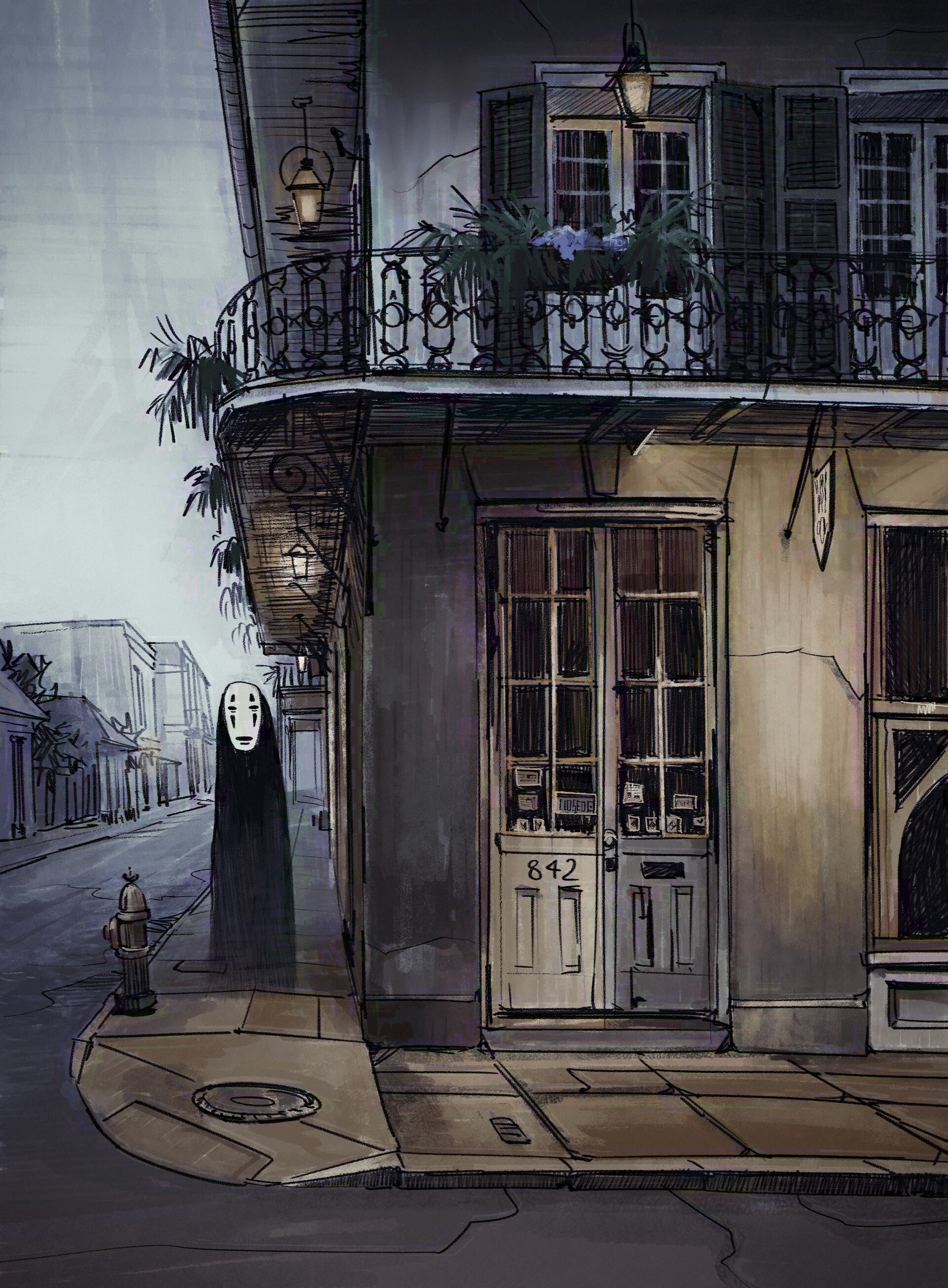 ArtStation - Kaonashi visits New Orleans