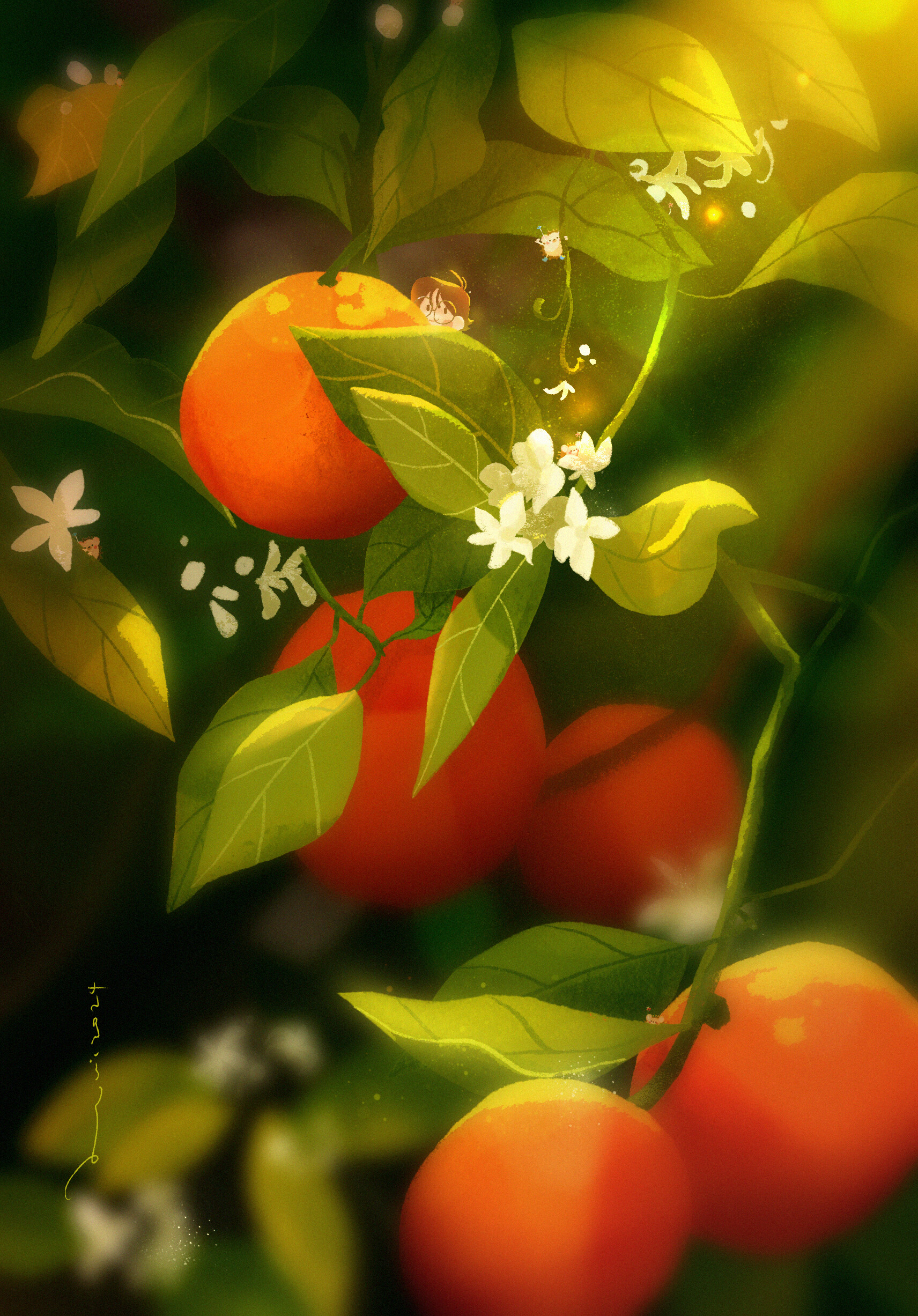 ArtStation - Warm light among the Tangerines