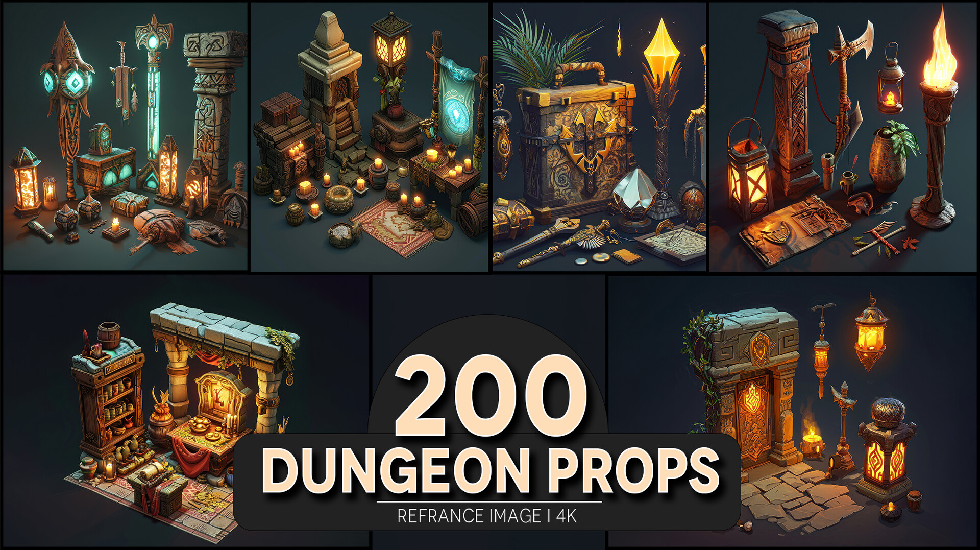 Pixel Ref - Dungeon props 4K Reference/Concept Images