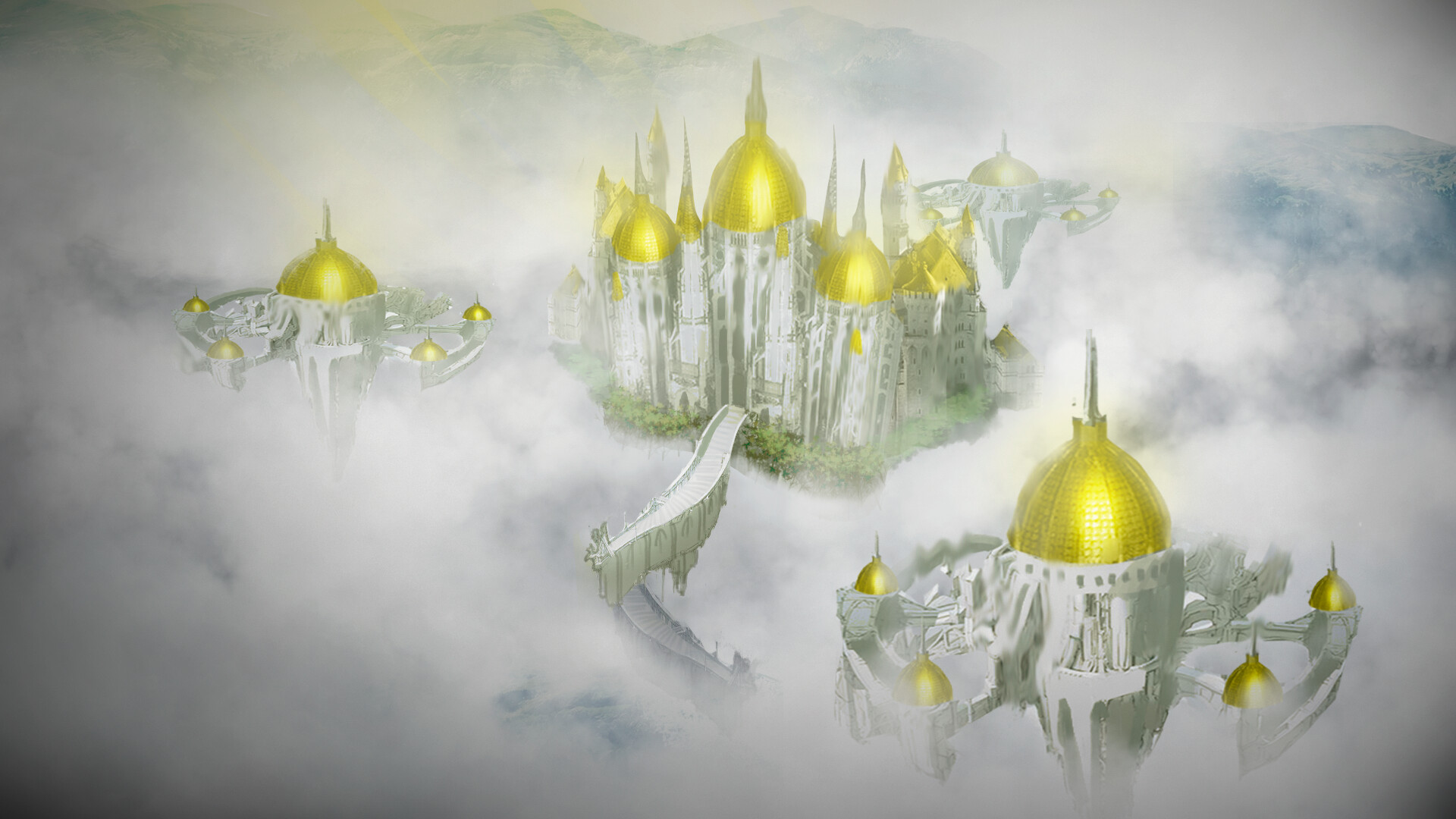 ArtStation - magical city of Cloud Churches illustra