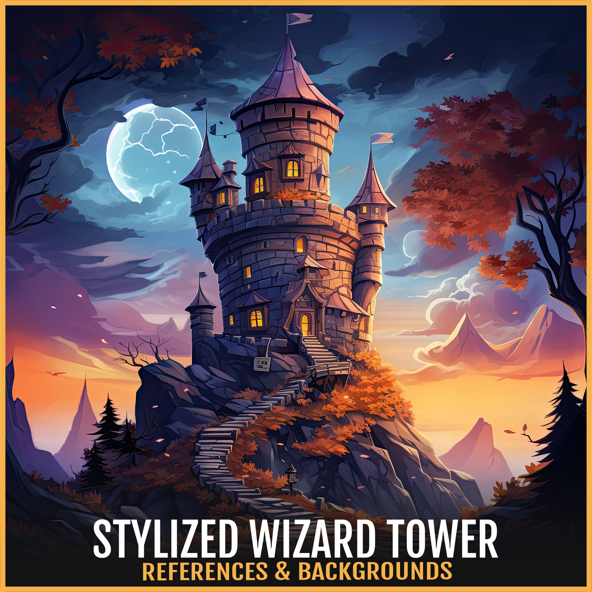 ArtStation - 202 Stylized Wizards Tower on the Cliff VOL116
