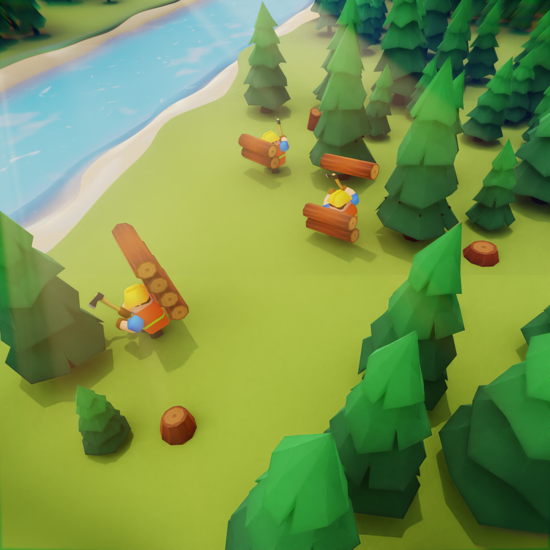 ArtStation - Cartoon concept gameplay in lumber work