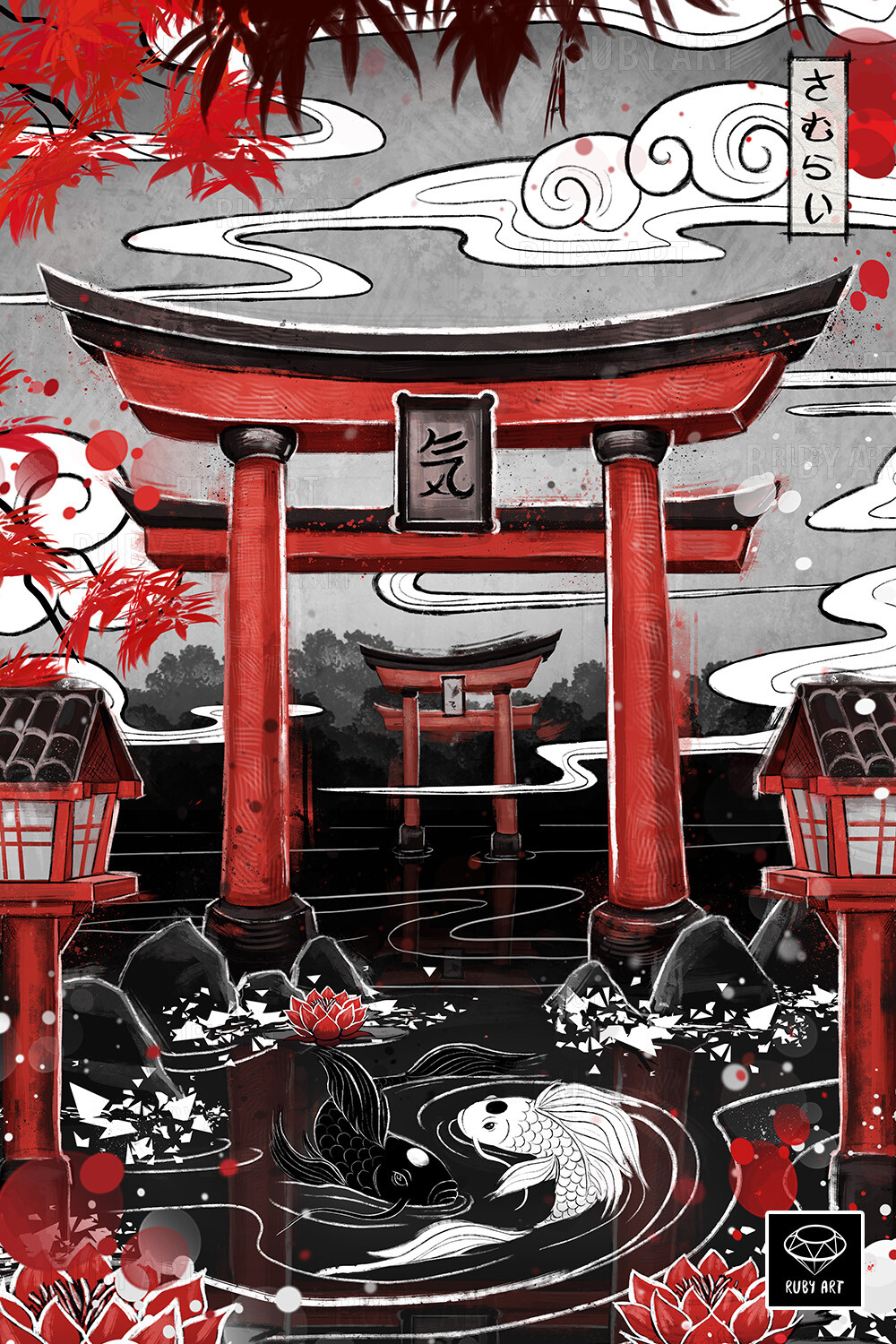 Ruby Art - Torii Yin Yang - Japan Collection
