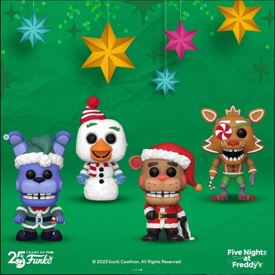 ArtStation - Holiday Freddy Fazebear and Gingerbread Foxy Funko POPs