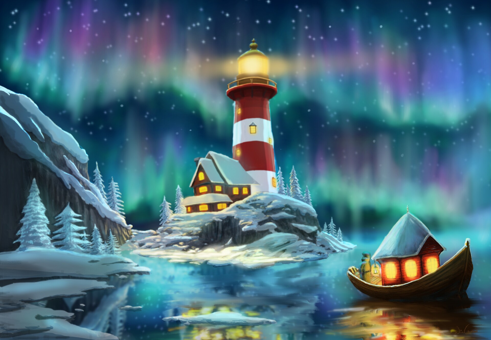 ArtStation - "Northern Lighthouse"