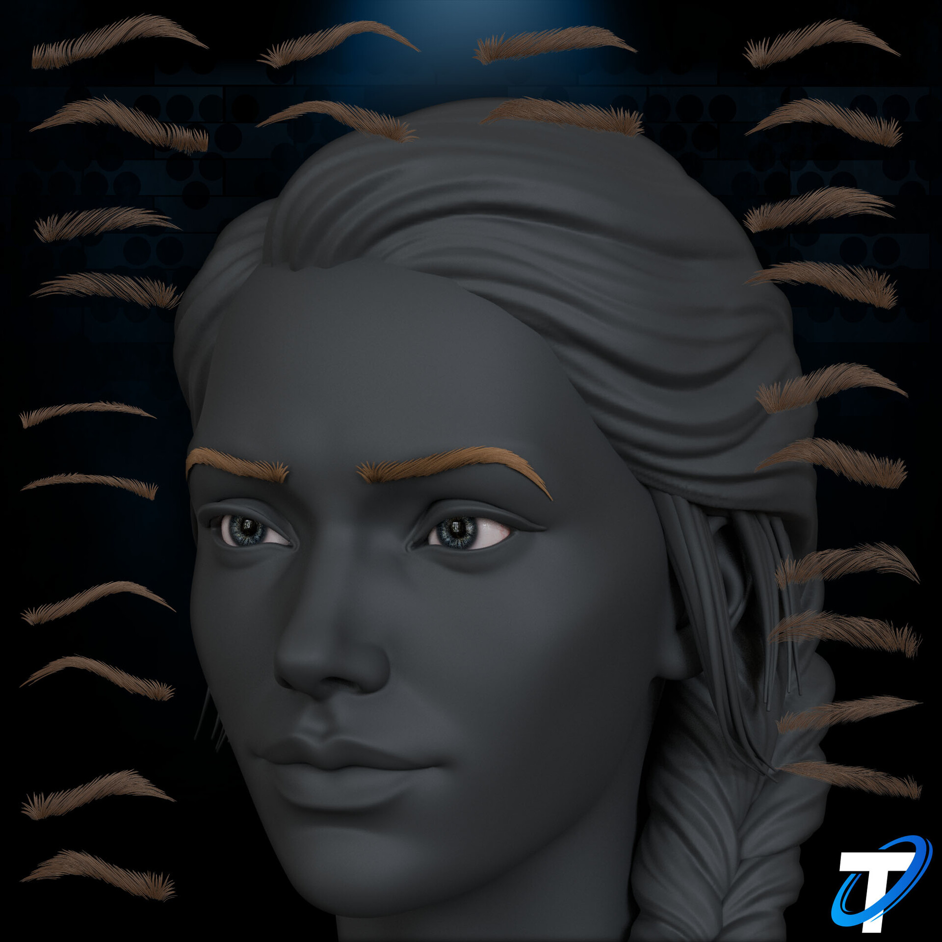 ArtStation - 20 Haircard PBR Textures for Eyebrows (MEGA Bundle) - Vol 7