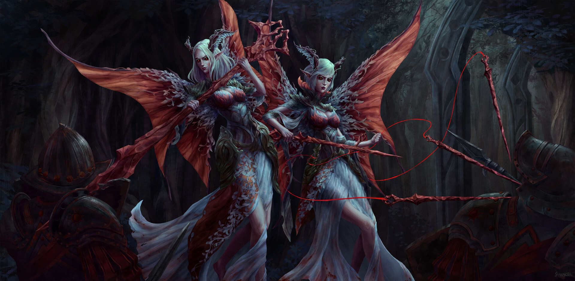 ArtStation - Silk Moth sisters