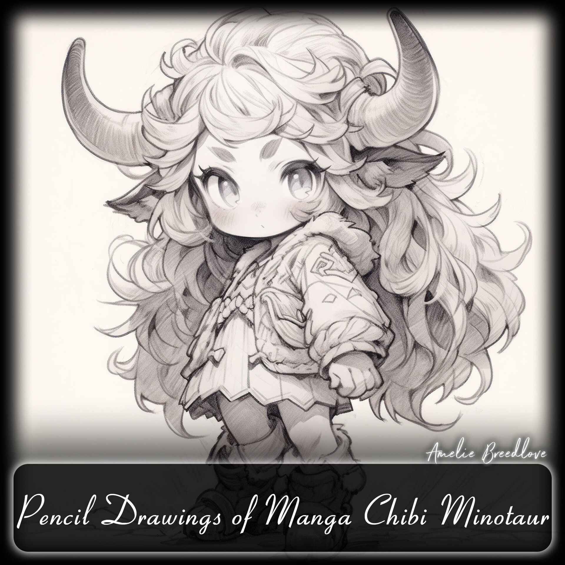 ArtStation - 200 Pencil Drawings of Manga Chibi Minotaur (Full Body ...