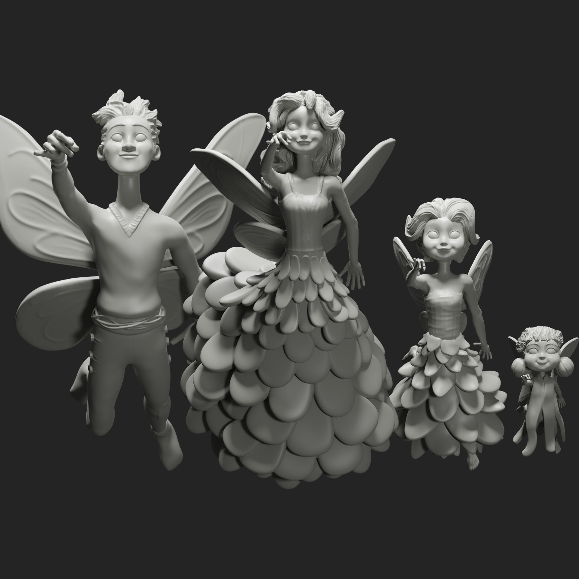 ArtStation - [For 3D printing] Family of Fairies
