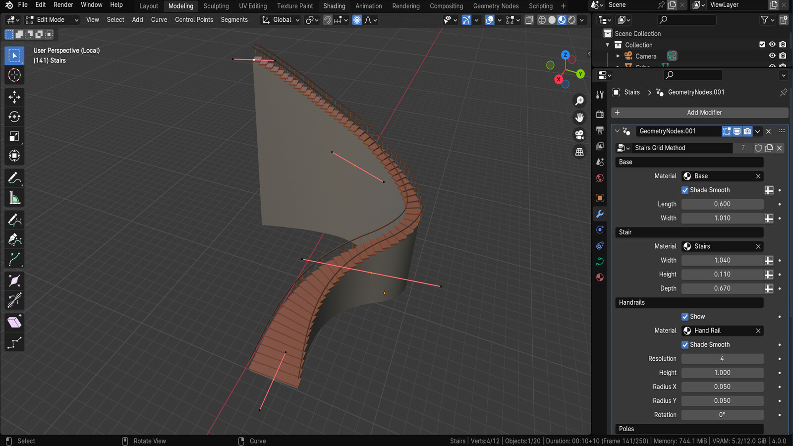 3D Tudor - Blender 4 Geometry Node Stairs