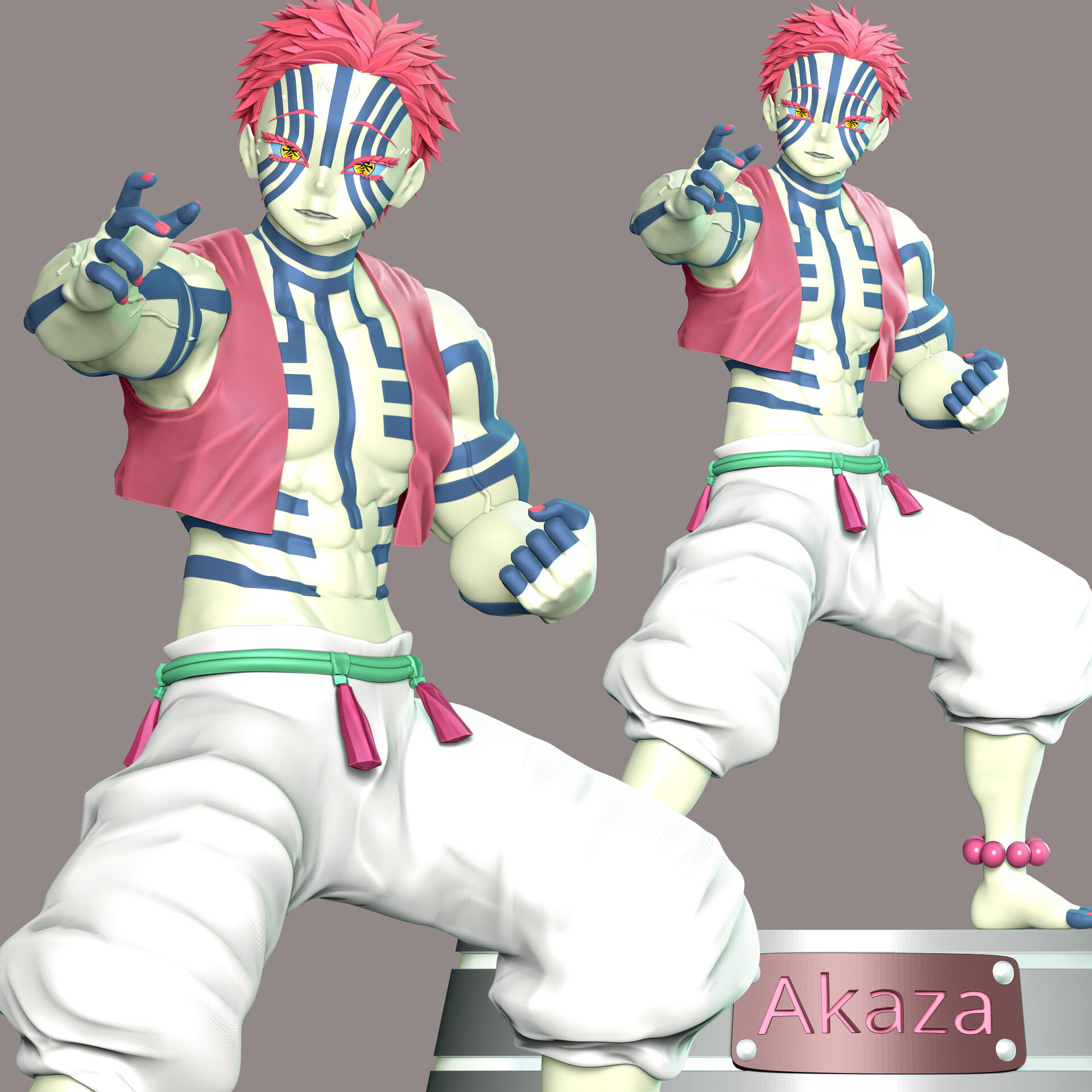 ArtStation - Demon Slayer - Akaza Kimetsu no Yaiba