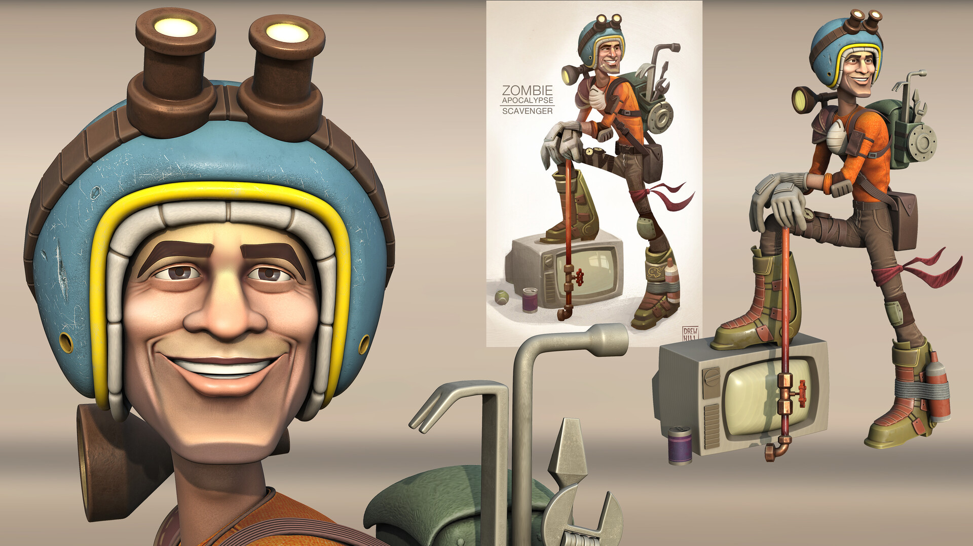 ArtStation - Zombie Apocalypse Scavenger in 3d