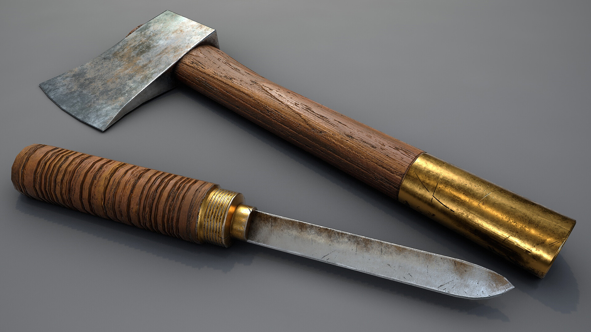 ArtStation - Axe and Knife 3D Model and Texture
