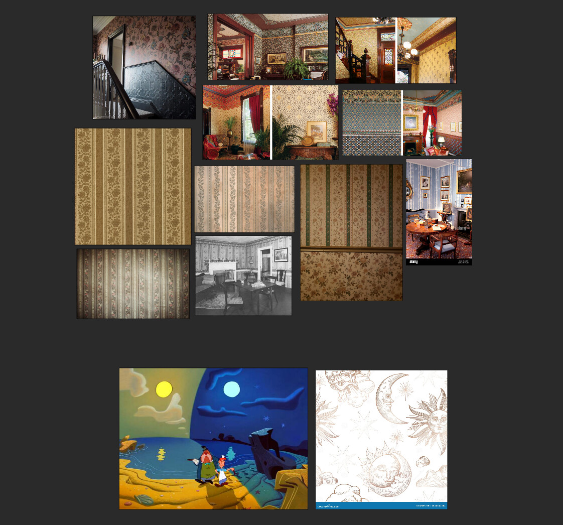 Mai-Kim Morin - Generic Textures - Victorian style Alice in Wonderland bathroom