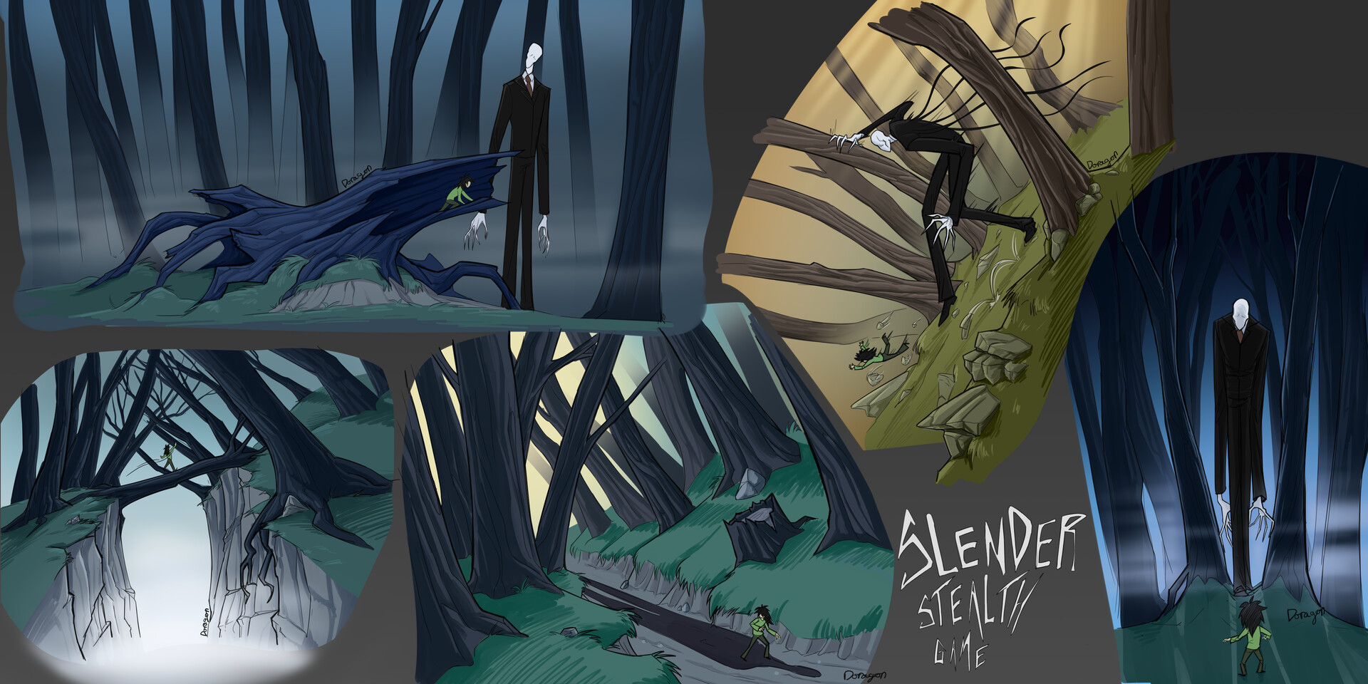 ArtStation - Slenderman Stealth Game Concept