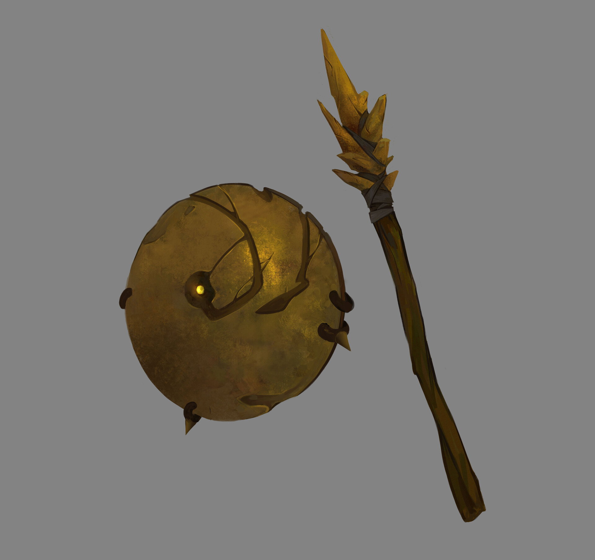 ArtStation - Copper Shield And Spear