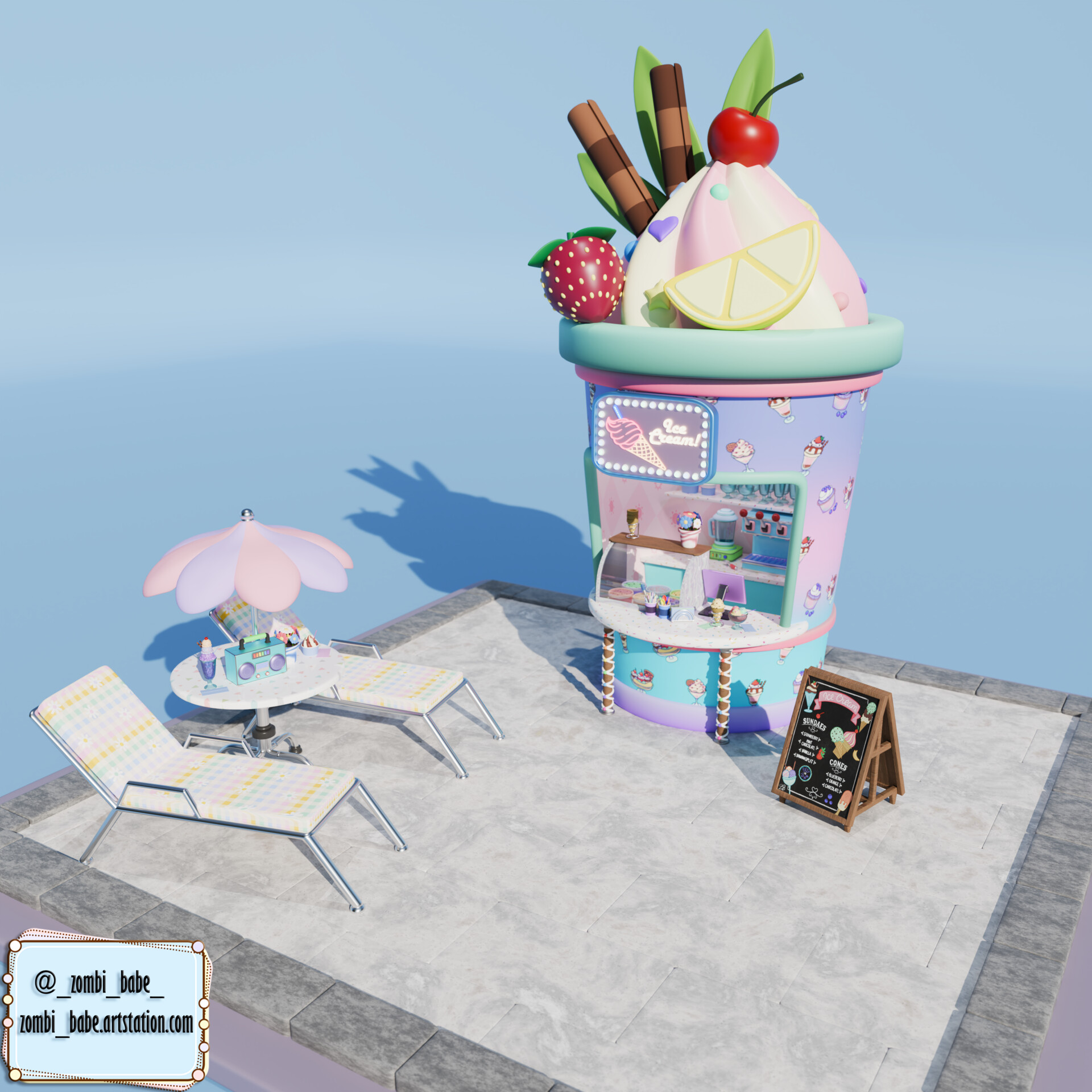ArtStation - Ice Cream Stand
