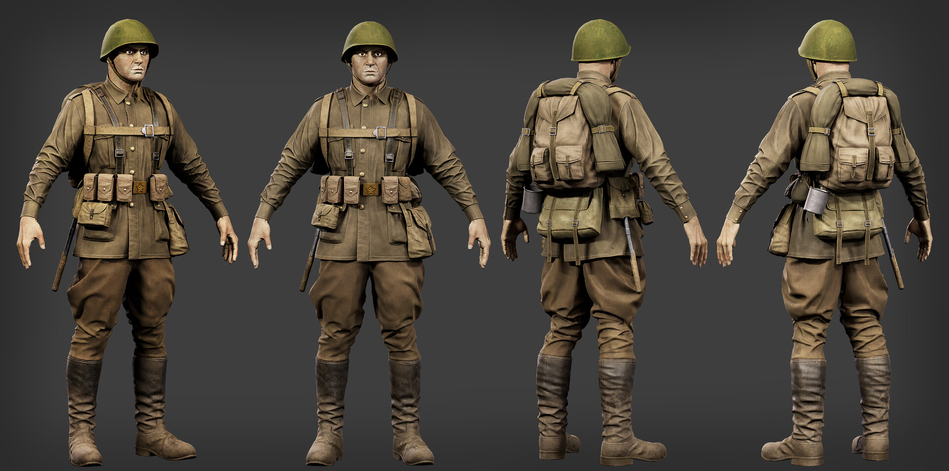 ArtStation - WW2 USSR Soldier(3d model)