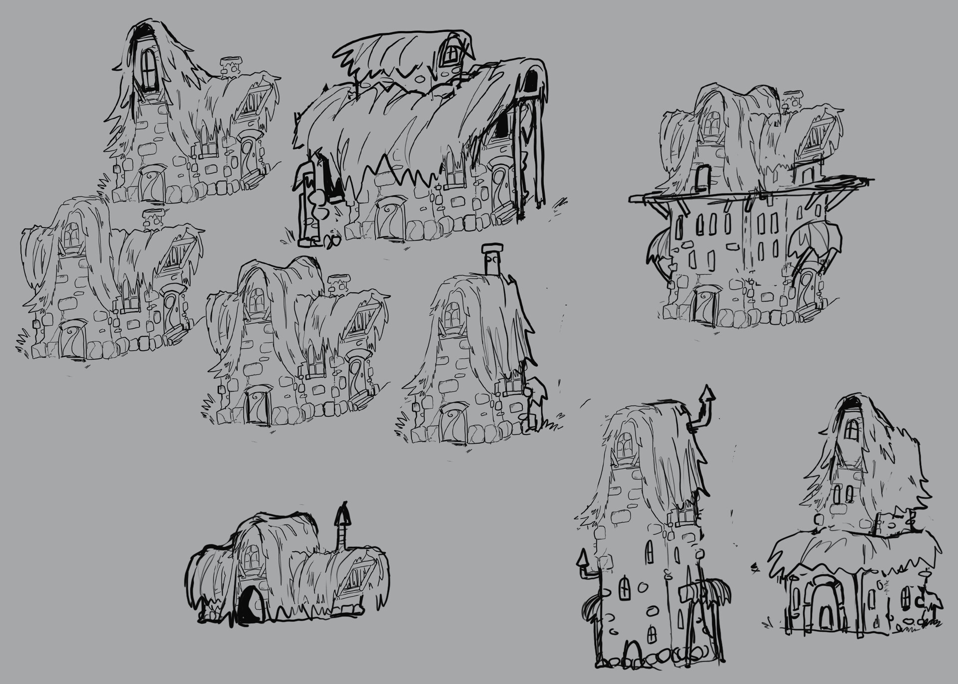 ArtStation - Stone Cottage Sketch
