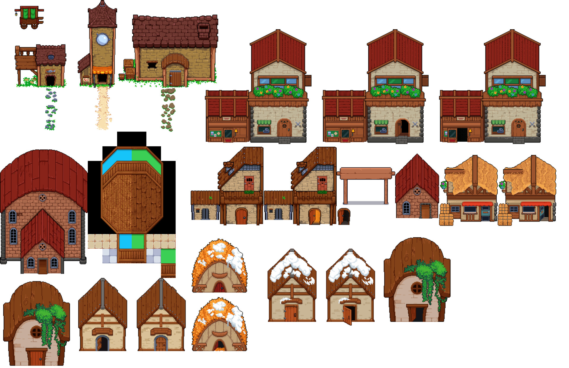 ArtStation - Pixel Art Top Down Buildings