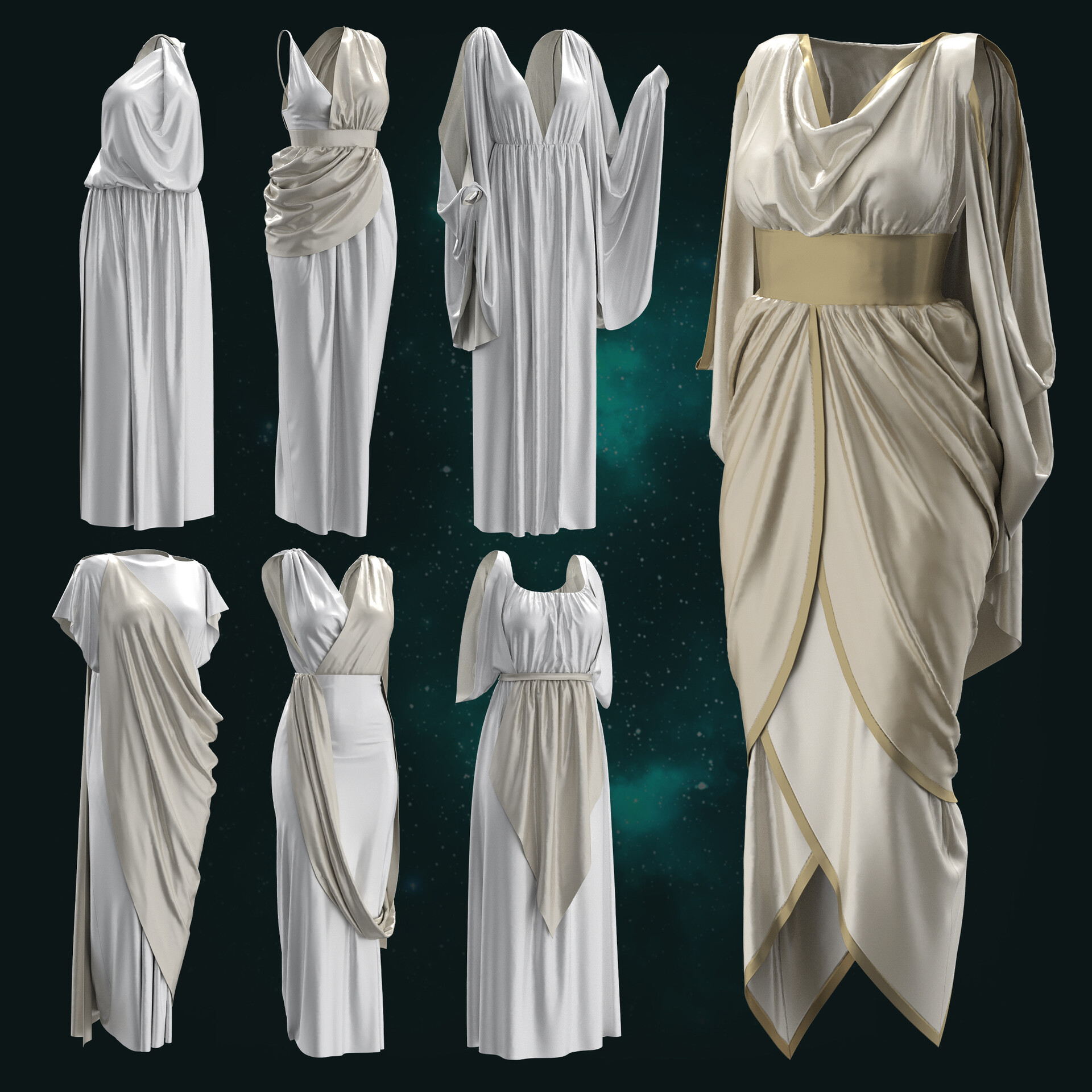 ArtStation - 8 female greek dress