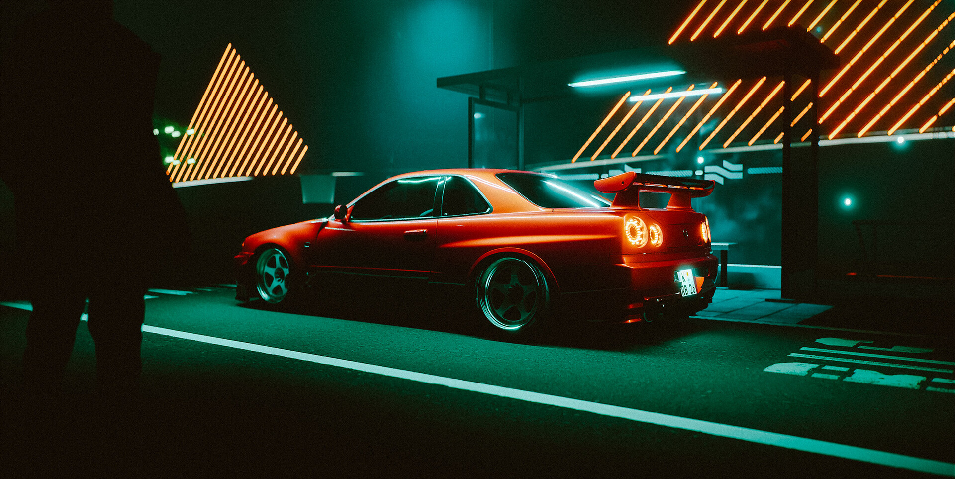 ArtStation - NISSAN SKYLINE R34 GTR NIGHT