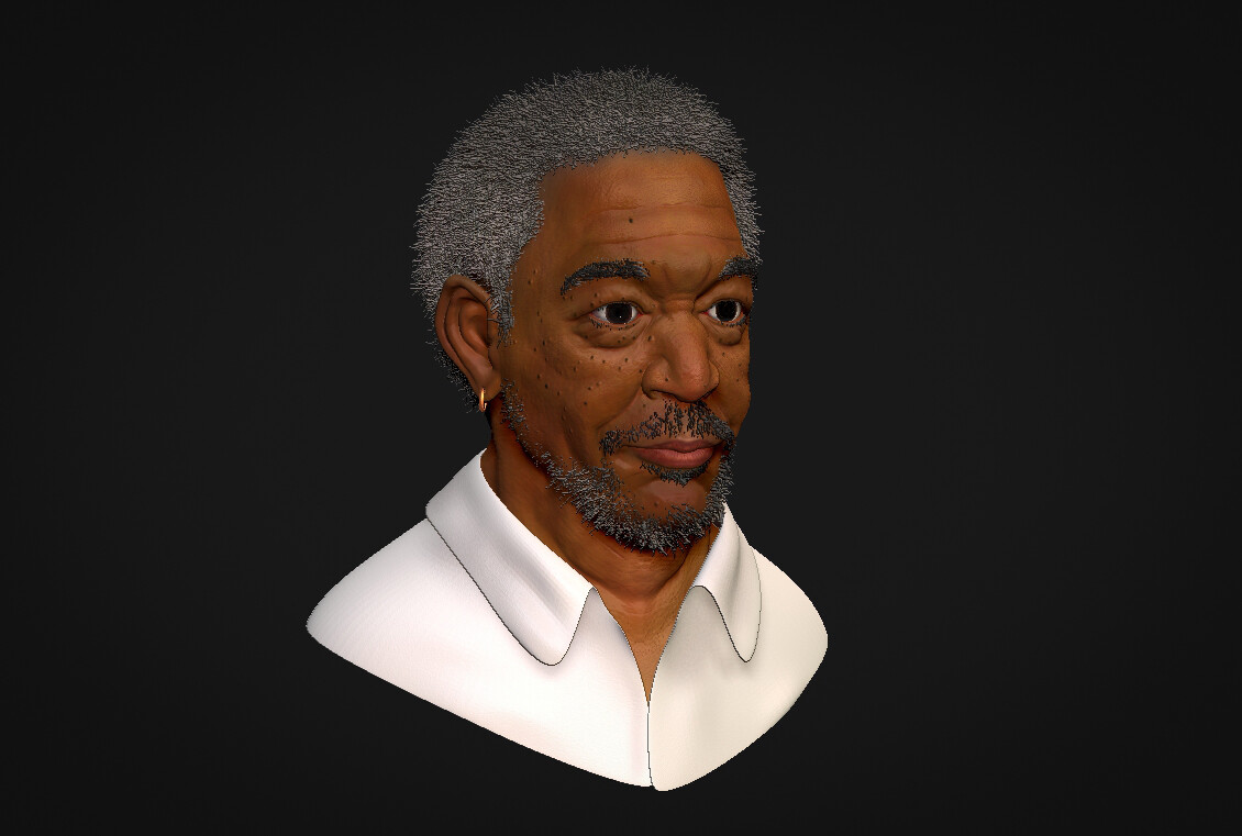 ArtStation - Face likeness of Morgan Freeman