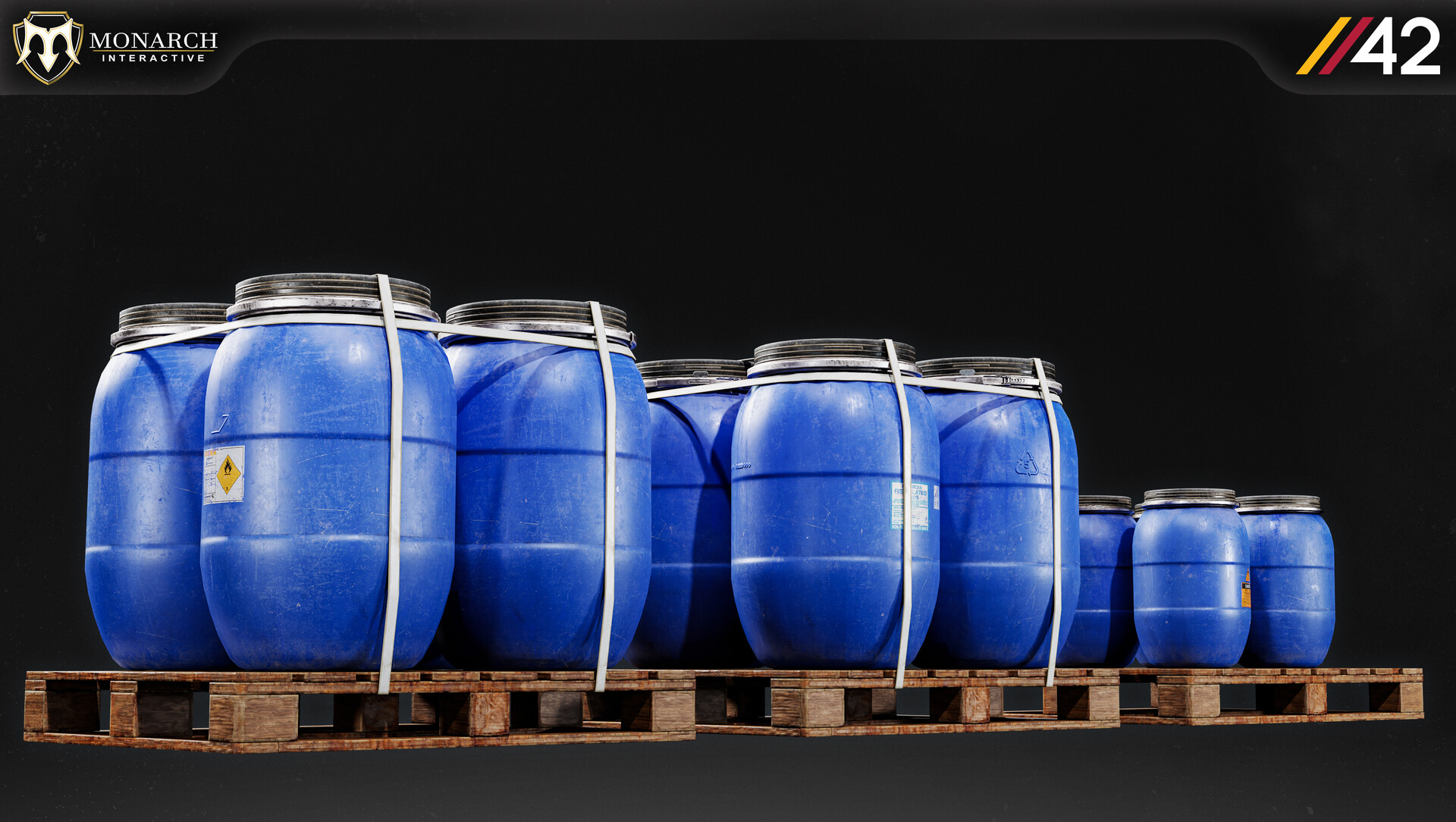 Monarch Interactive Game Studios - barrel shipping containers | MSFS