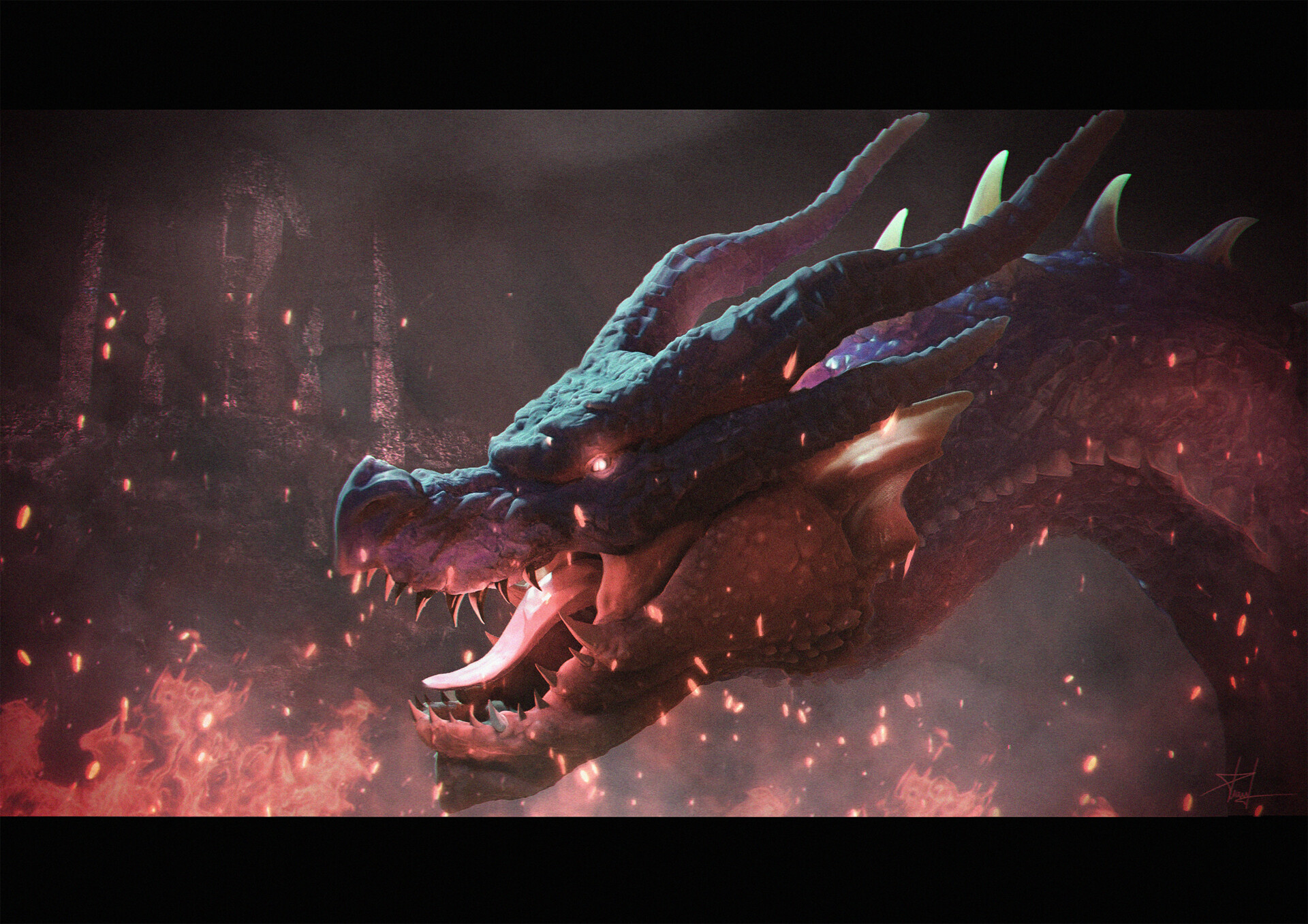 ArtStation - "Fatalis, the black dragon"