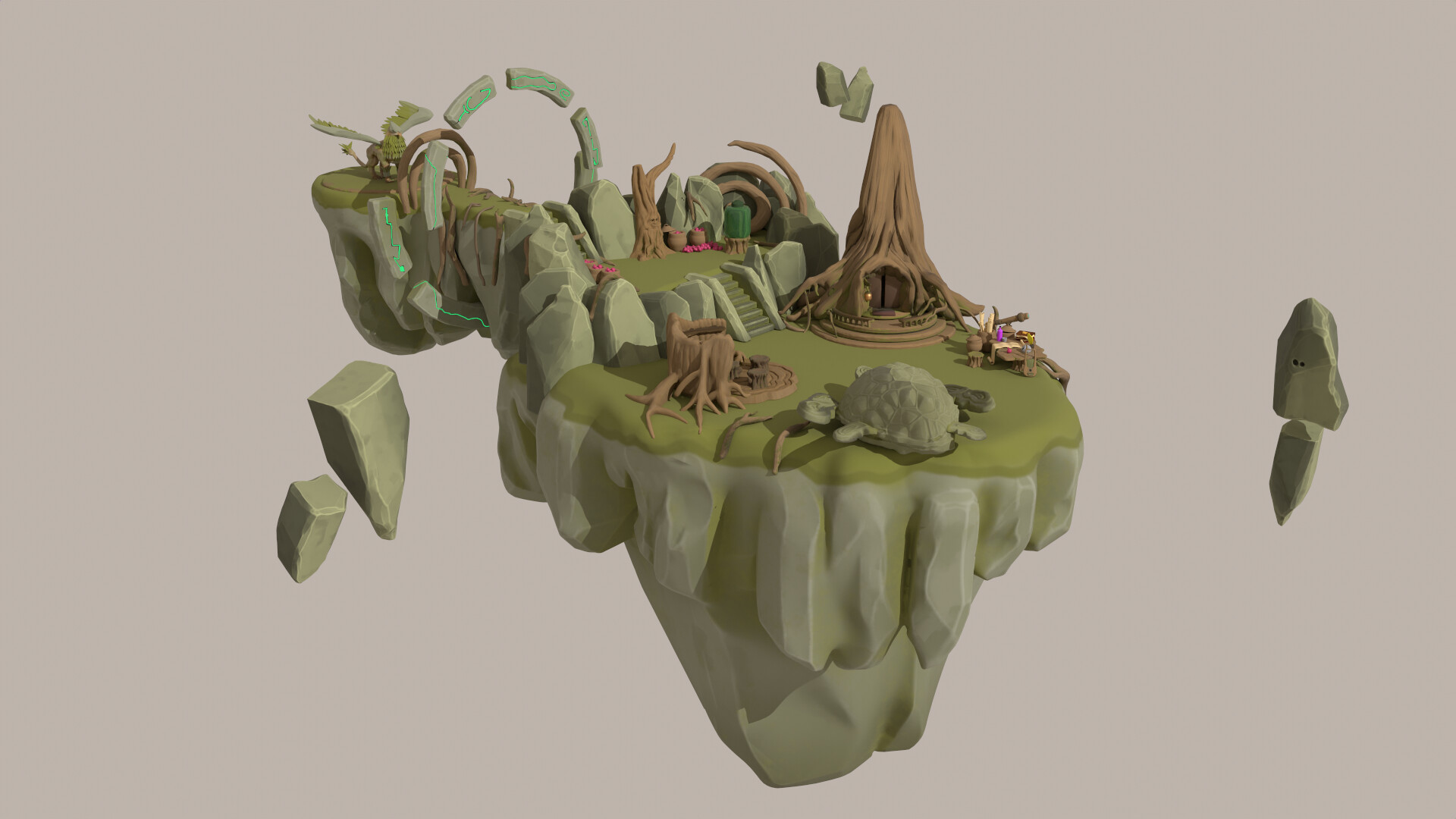 ArtStation - Stylized Floating Island