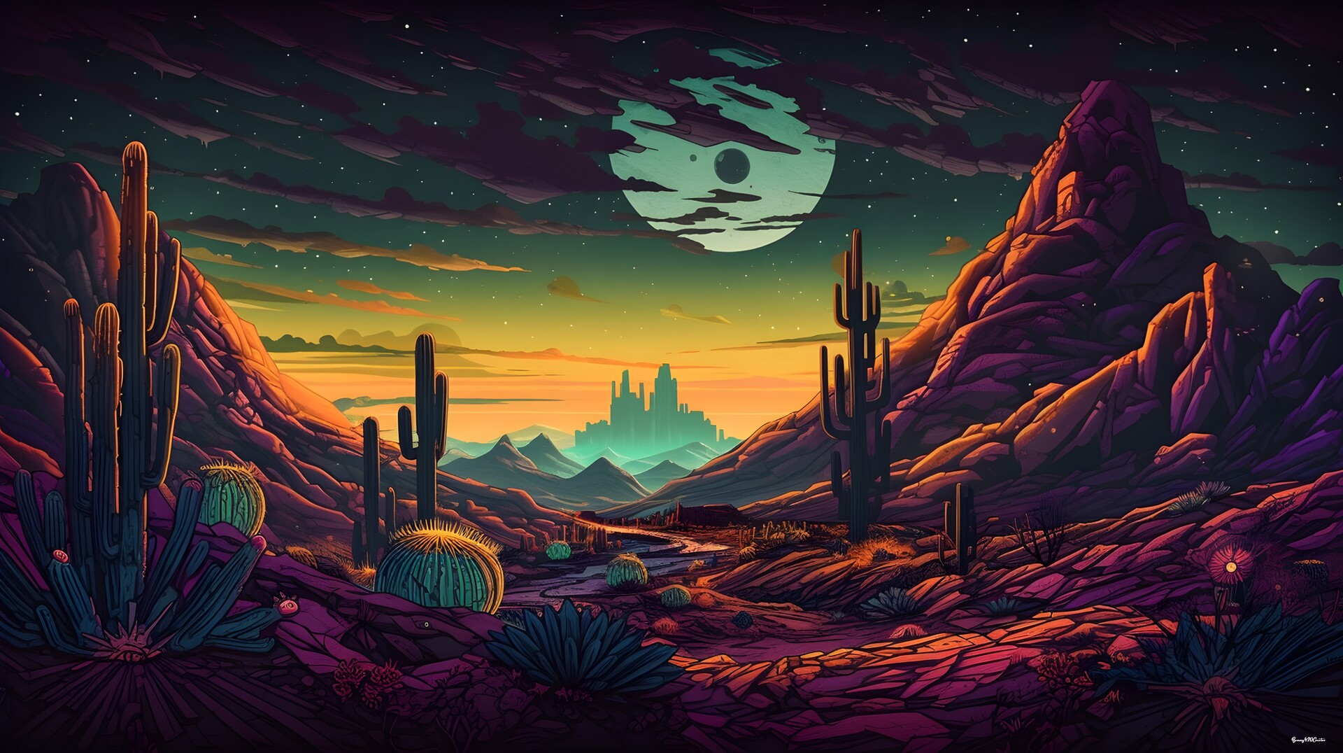 ArtStation - Neon Desert Nights