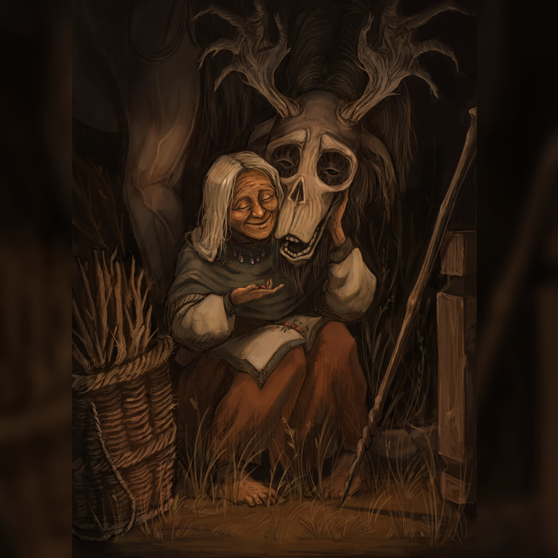 ArtStation - Just a story between a witch and a wendigo