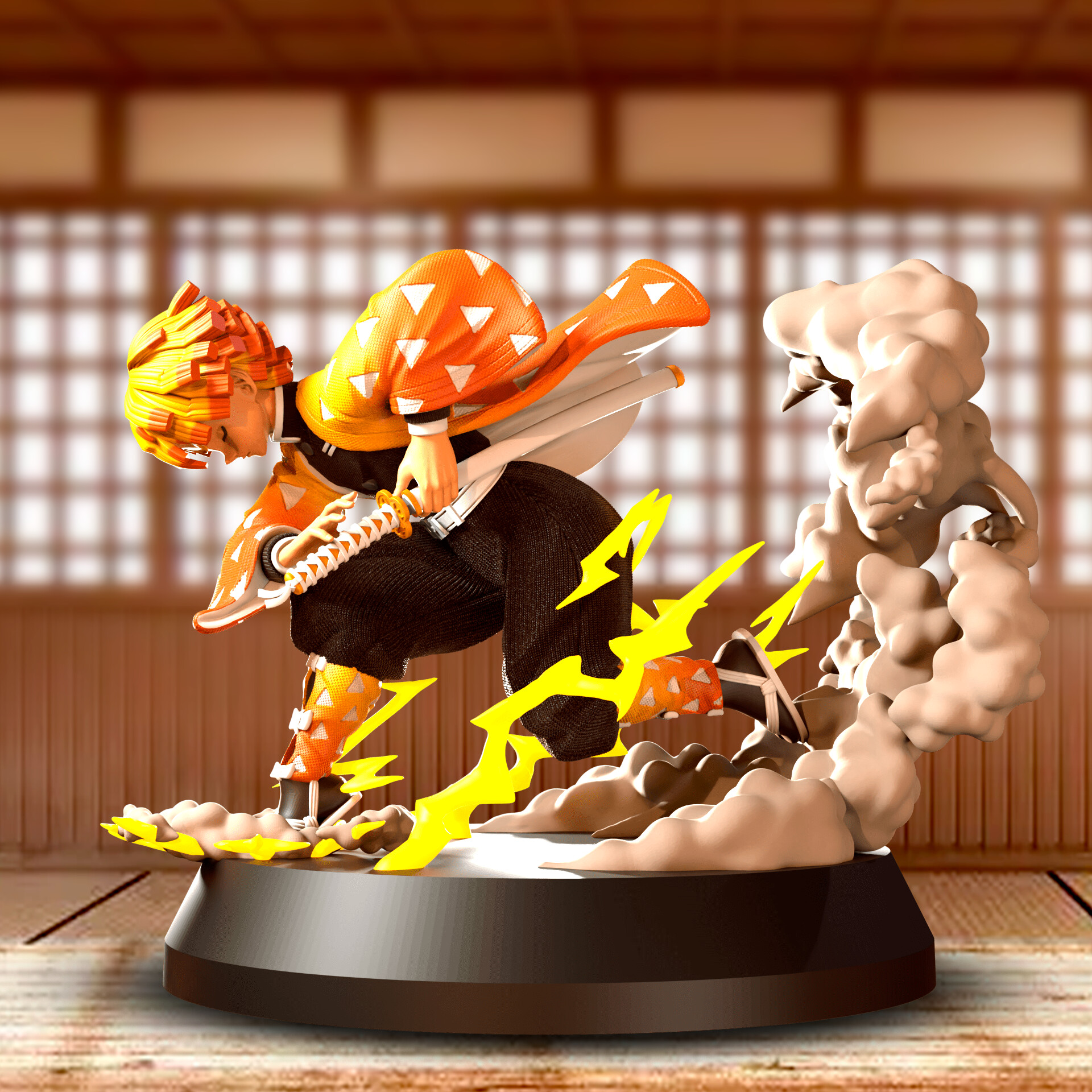 ArtStation - Zenitsu Agatsuma - statue for 3d print