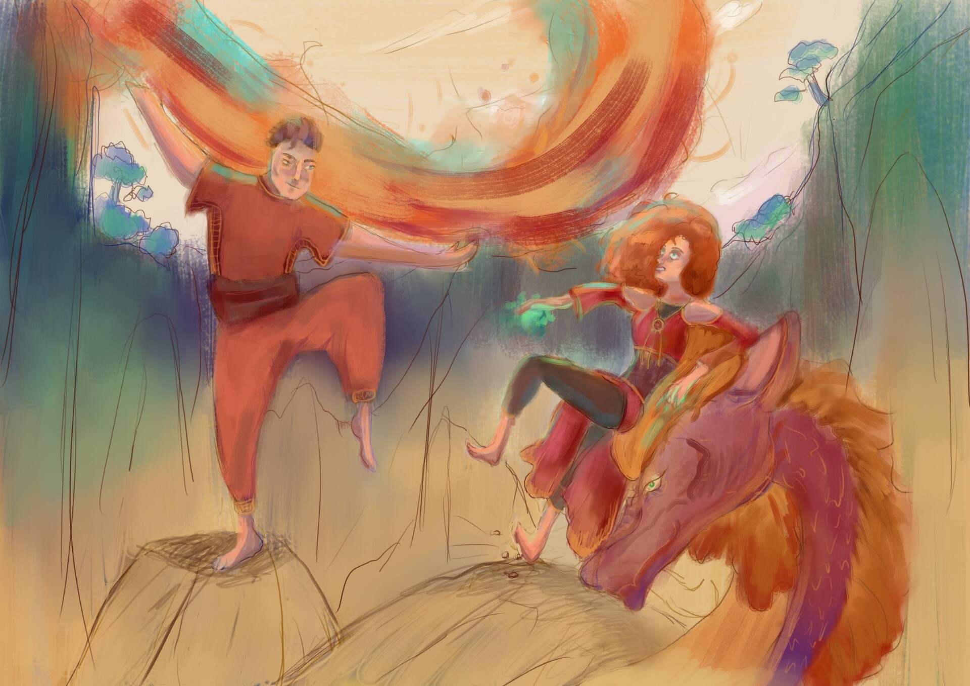 ArtStation - Fire benders training