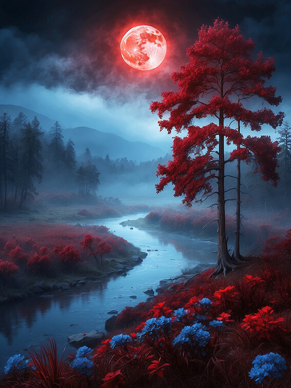ArtStation - Red Moon.
