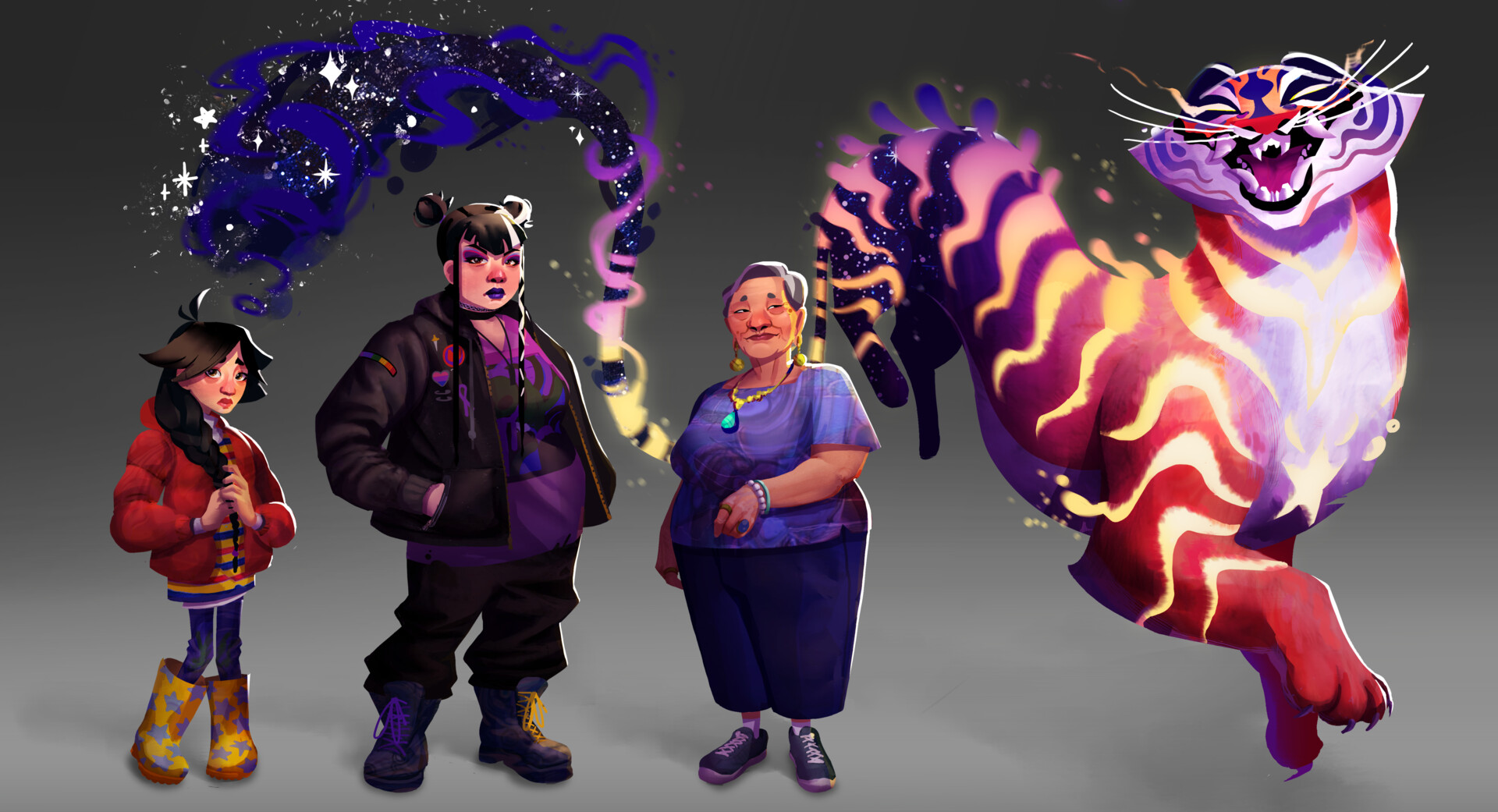 ArtStation - Character Lineup - When You Trap a Tiger