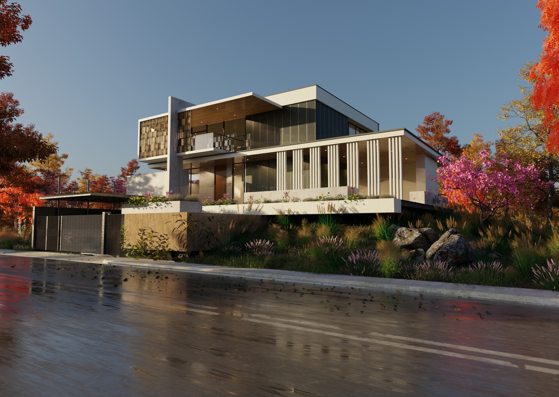ArtStation - 3D Villa Exterior Full of Vintage Inspirations