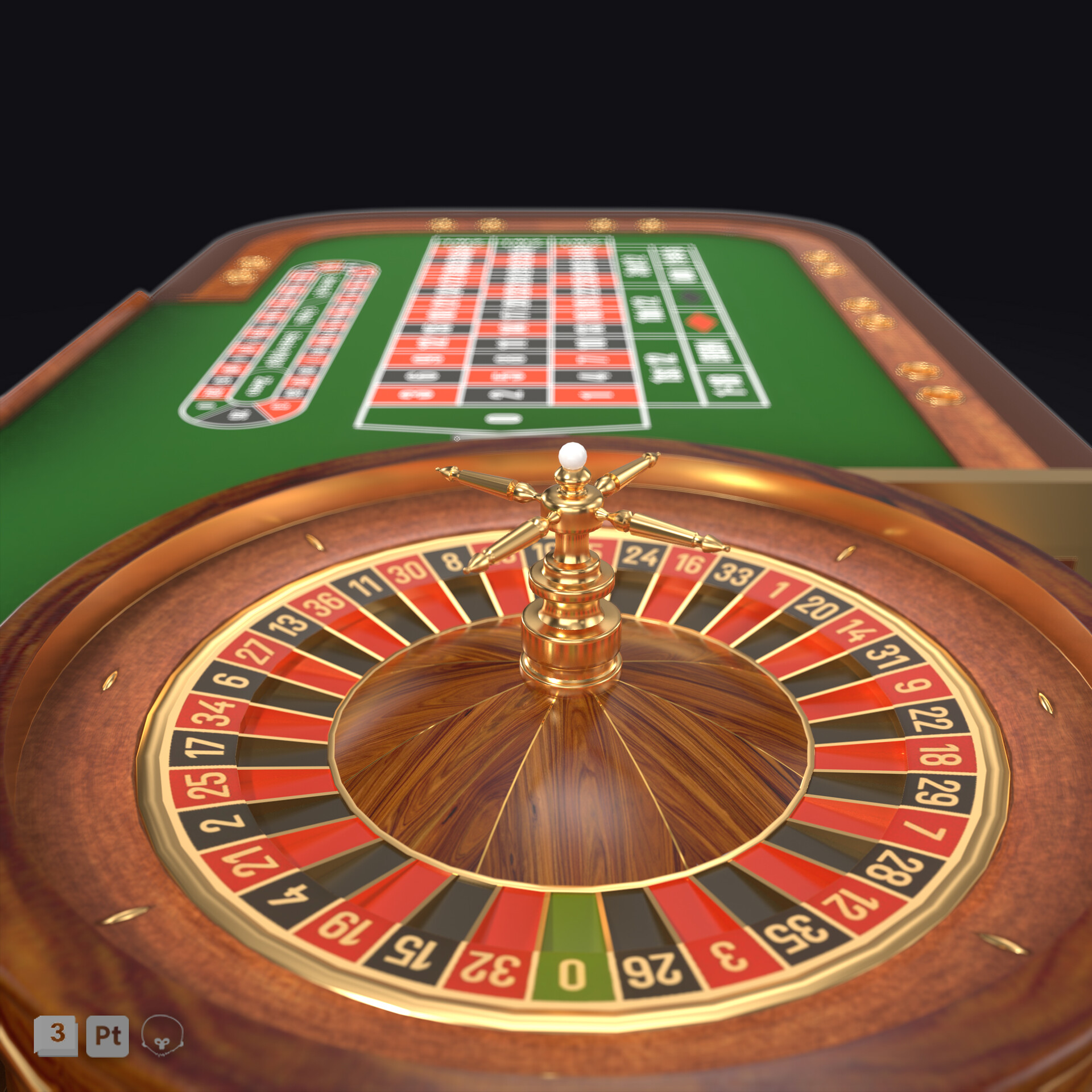 ArtStation - Casino Roulette Low-poly 3D model PBR Textures