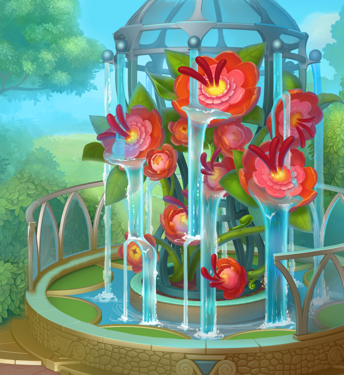 ArtStation - background art for the UI window Manor Matters game