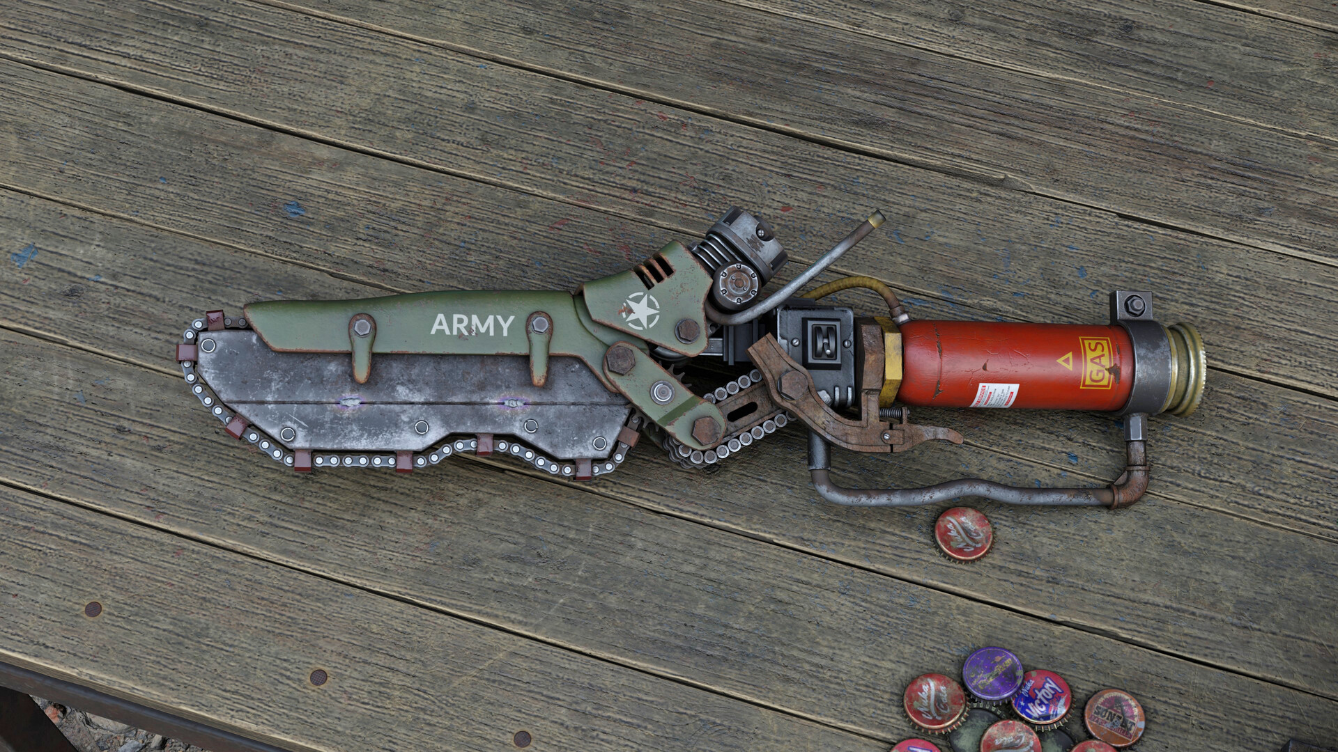 ArtStation - Fan art Fallout Ripper and Weapon craftbench