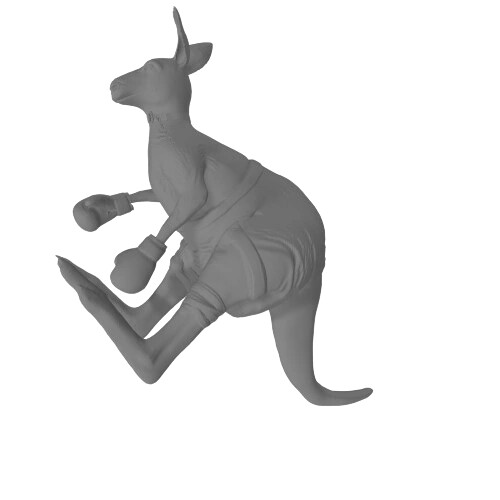 ArtStation - Boxing Kangaroo Turned Into Stone Statue Mid-Kick