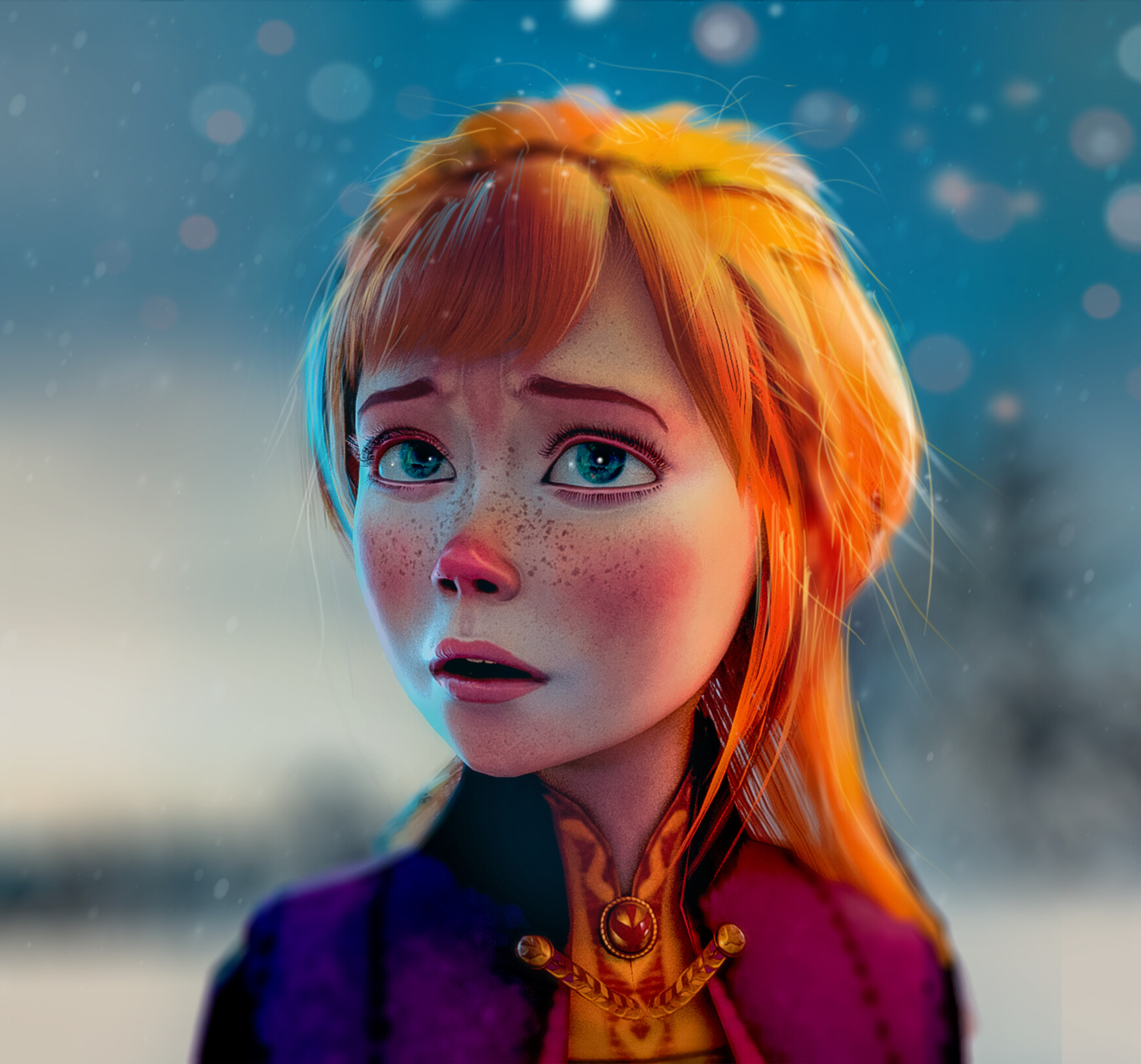 ArtStation - 3D Sculpting Disney Character (Anna from Frozen )