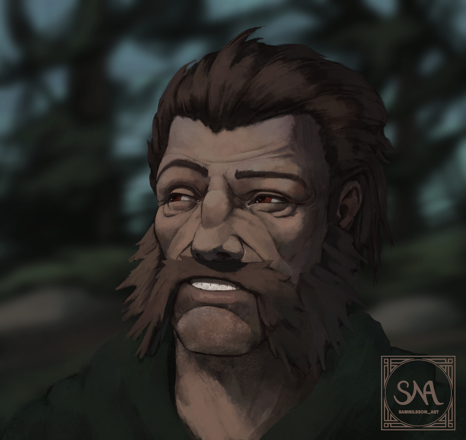 ArtStation - Happy Grizzled man.