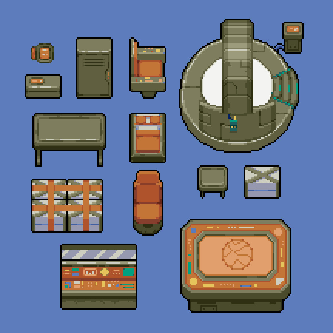 ArtStation - Sci-fi game props/ Quasar Corps game (Comission)